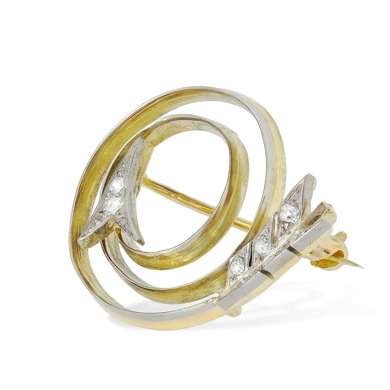 Turn-of-the-Century Spiral Arrow Brooch For Sale at 1stDibs