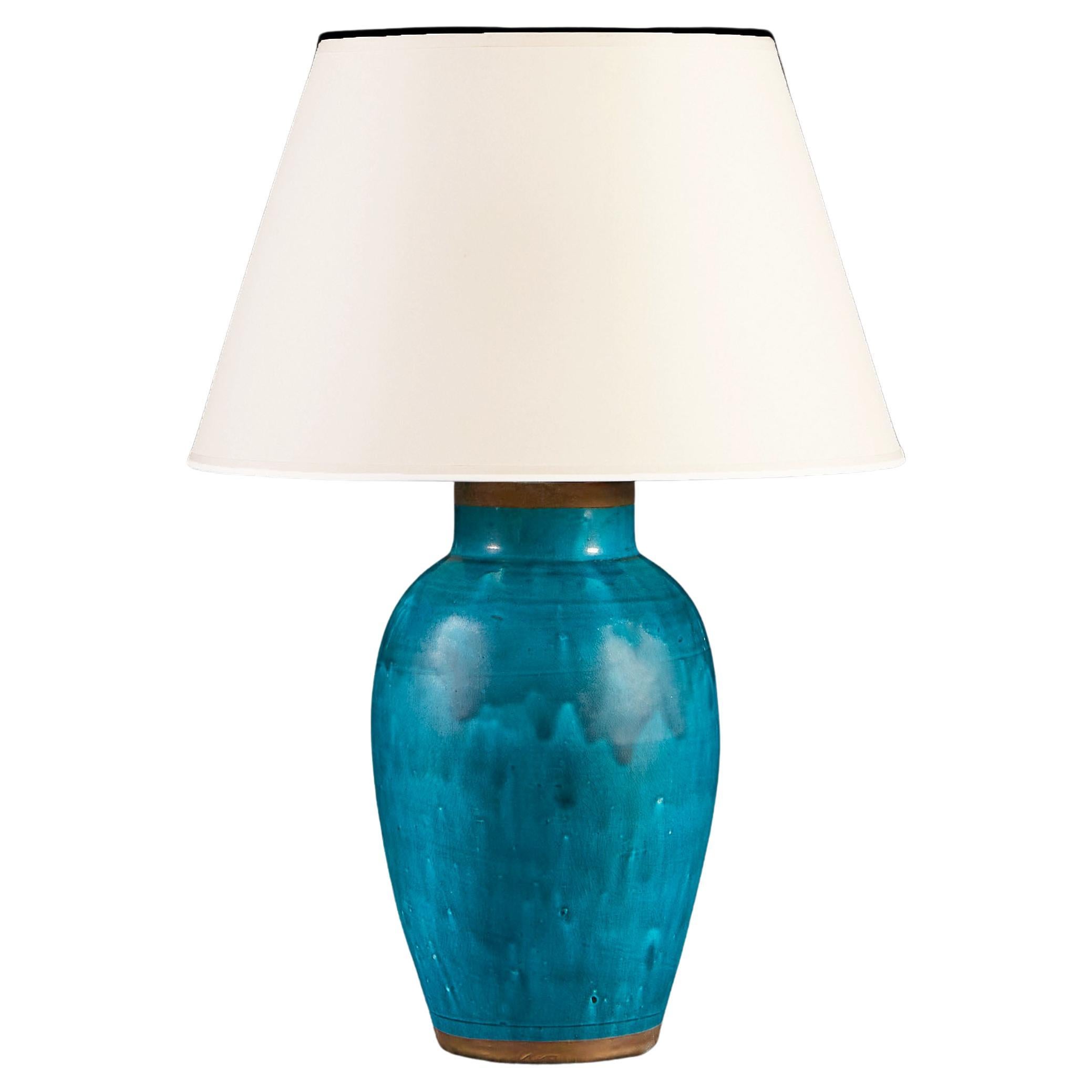 Flambe Glazed Art Deco Lamp For Sale at 1stDibs