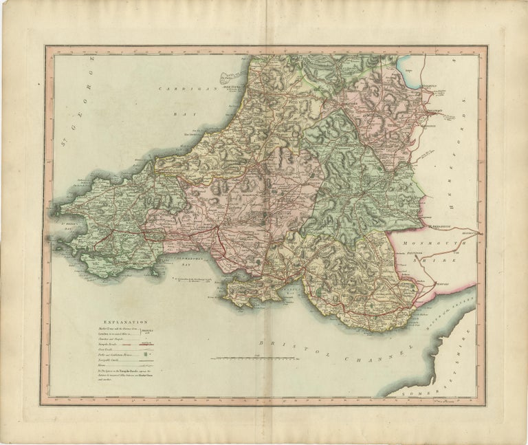 Two Sheet Map of the Principality of Wales Divided into Counties, 1804 ...