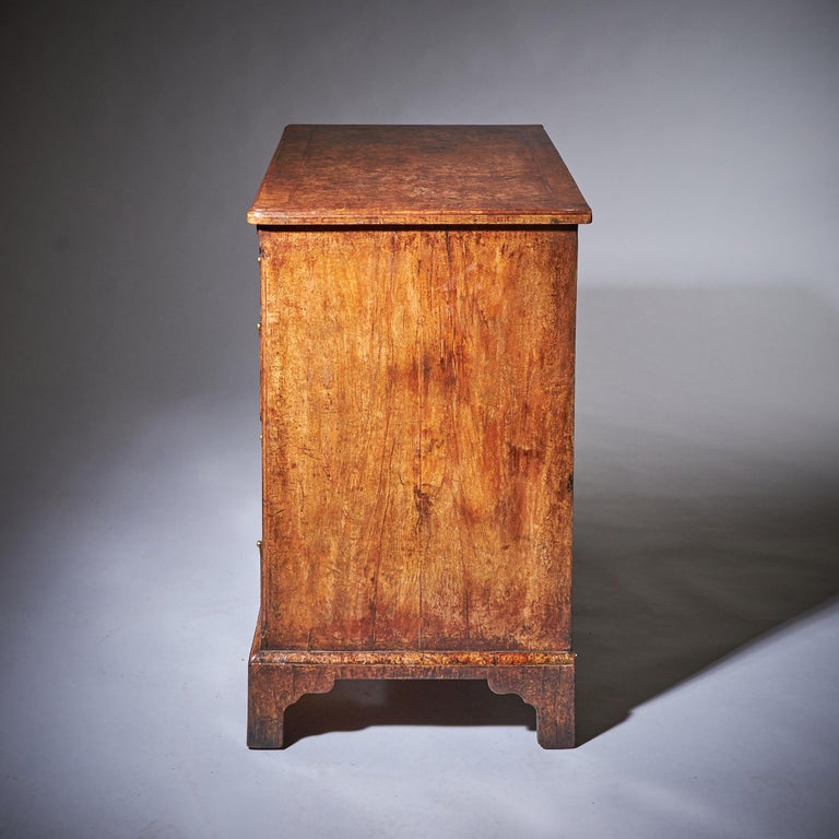 Unique 18th Century George II Pollard Oak and Walnut Kneehole Desk ...