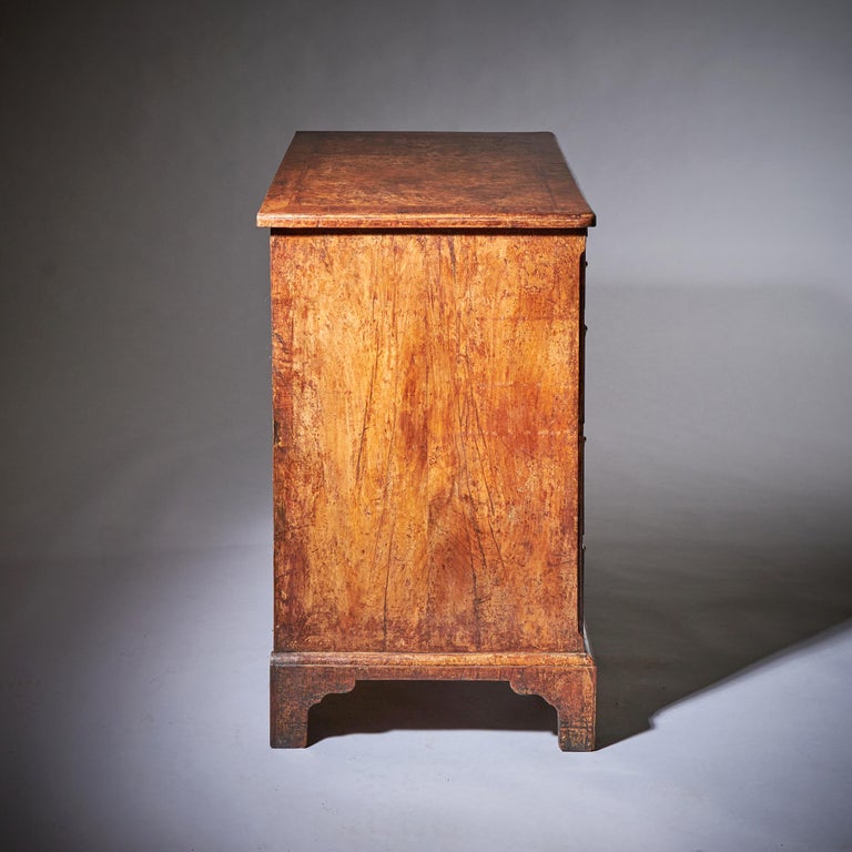 Unique 18th Century George II Pollard Oak and Walnut Kneehole Desk ...