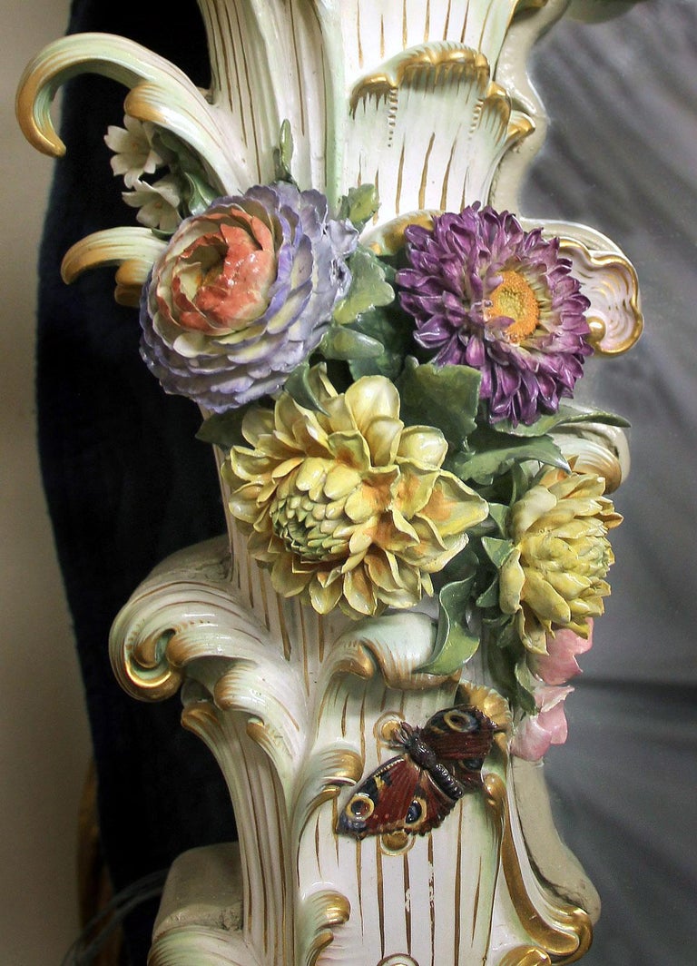 Unique and Monumental Late 19th Century German Meissen Porcelain Mirror ...