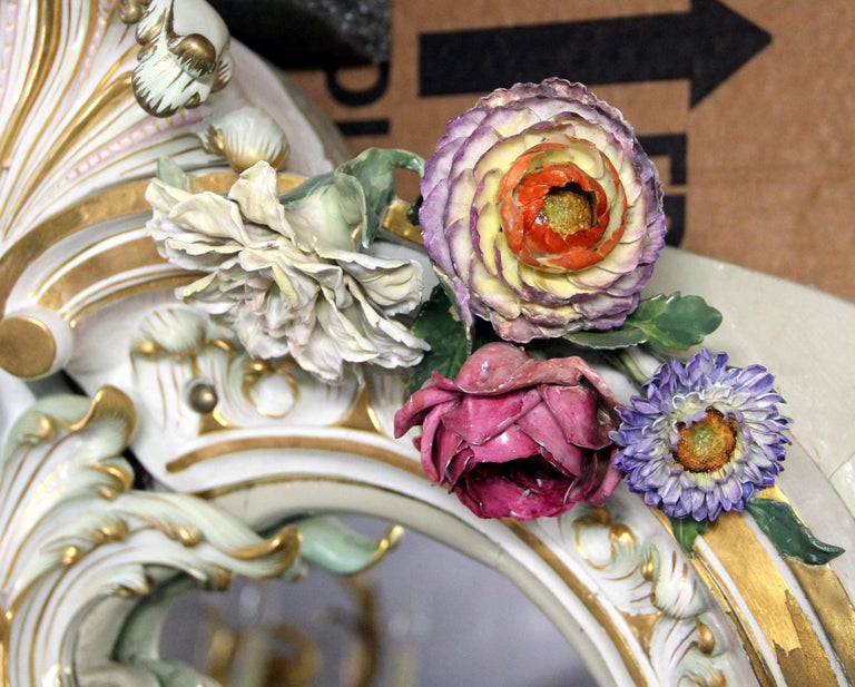 Unique and Monumental Late 19th Century German Meissen Porcelain Mirror ...