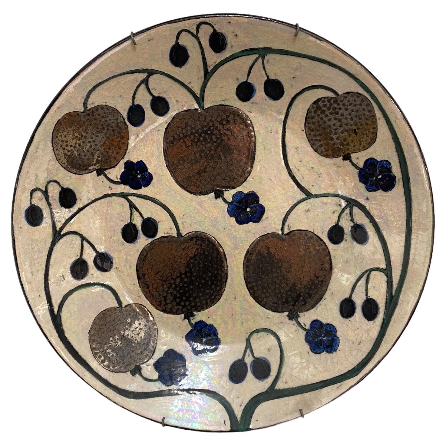 Unique Birger Kaipiainen Decorative Dish, Lyster Apples and Pansies ...