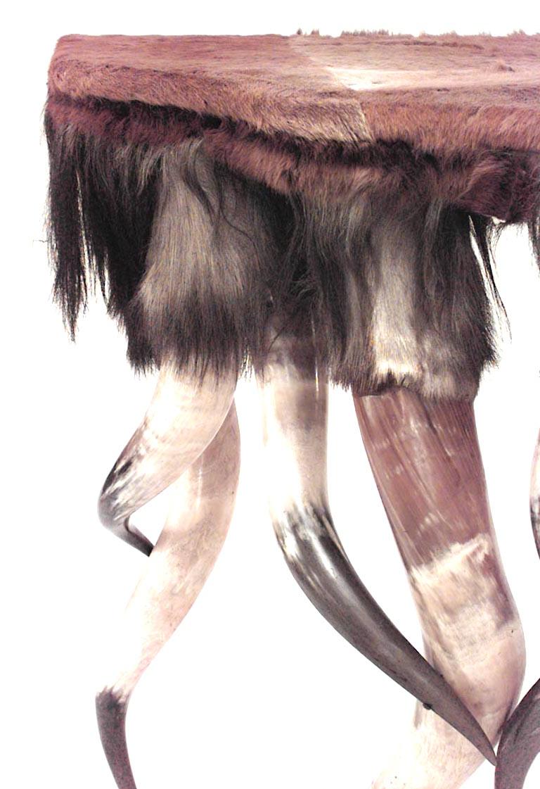 Rustic Continental Horn and Animal Skin Console Table For Sale at ...