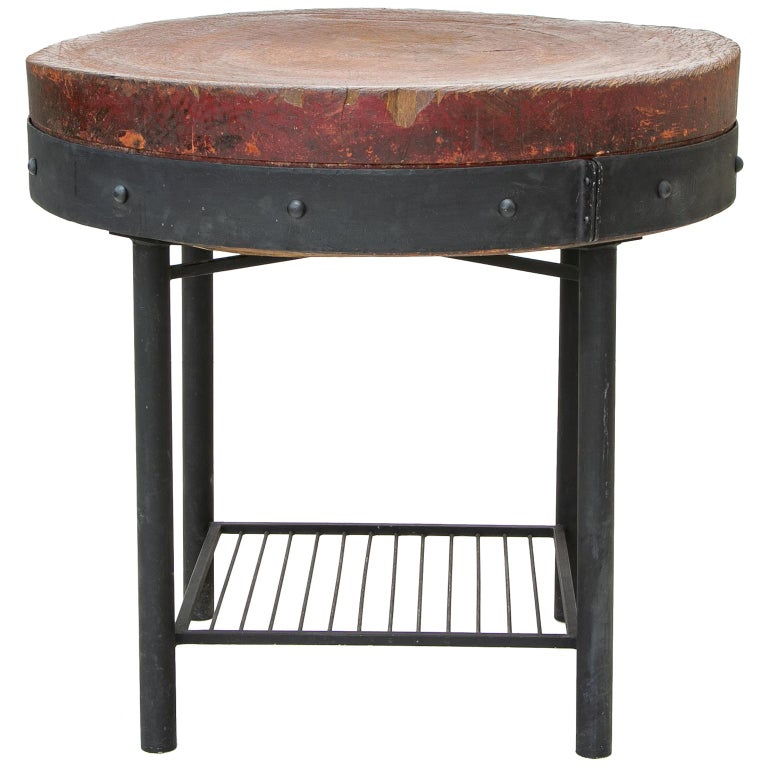 Unique Round Butcher Block Island at 1stDibs | butcher block island for ...