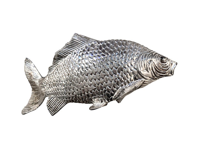 Unique Set of 12 Italian 1950s Silver Plated Fish Menu or Name Card ...