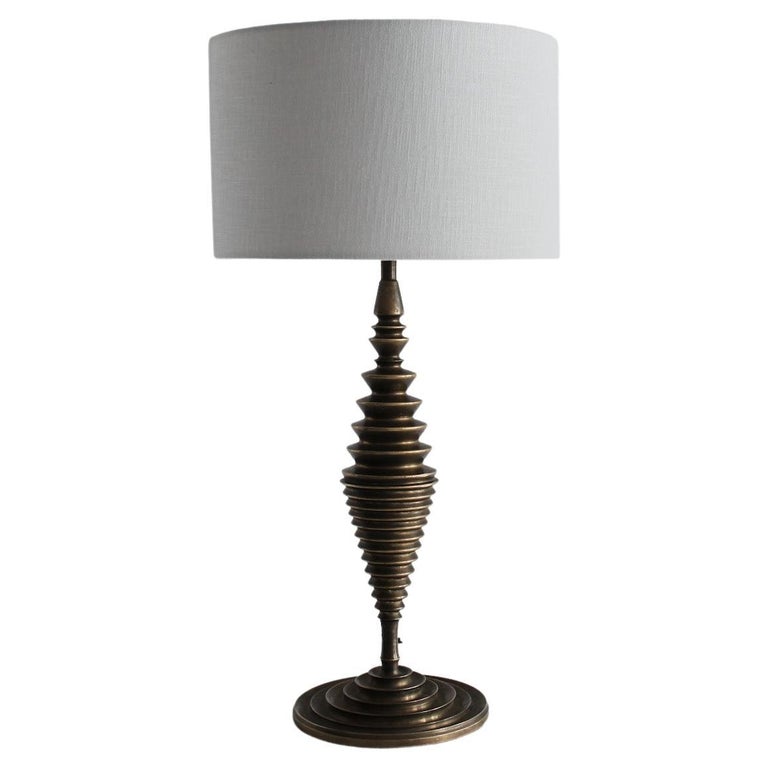 Unique Solid Brass Modernist/Deco French Table Lamp For Sale at 1stDibs