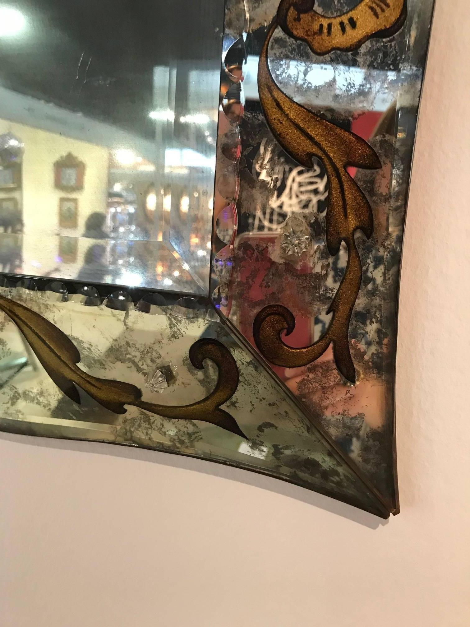 Verre Eglomise Mirror French, circa 1970s For Sale at 1stDibs ...