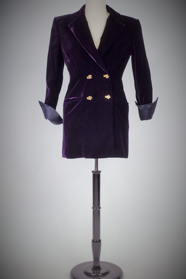 A Versace Cardinal Purple Velvet Evening Tuxedo Jacket Circa 2000 For ...