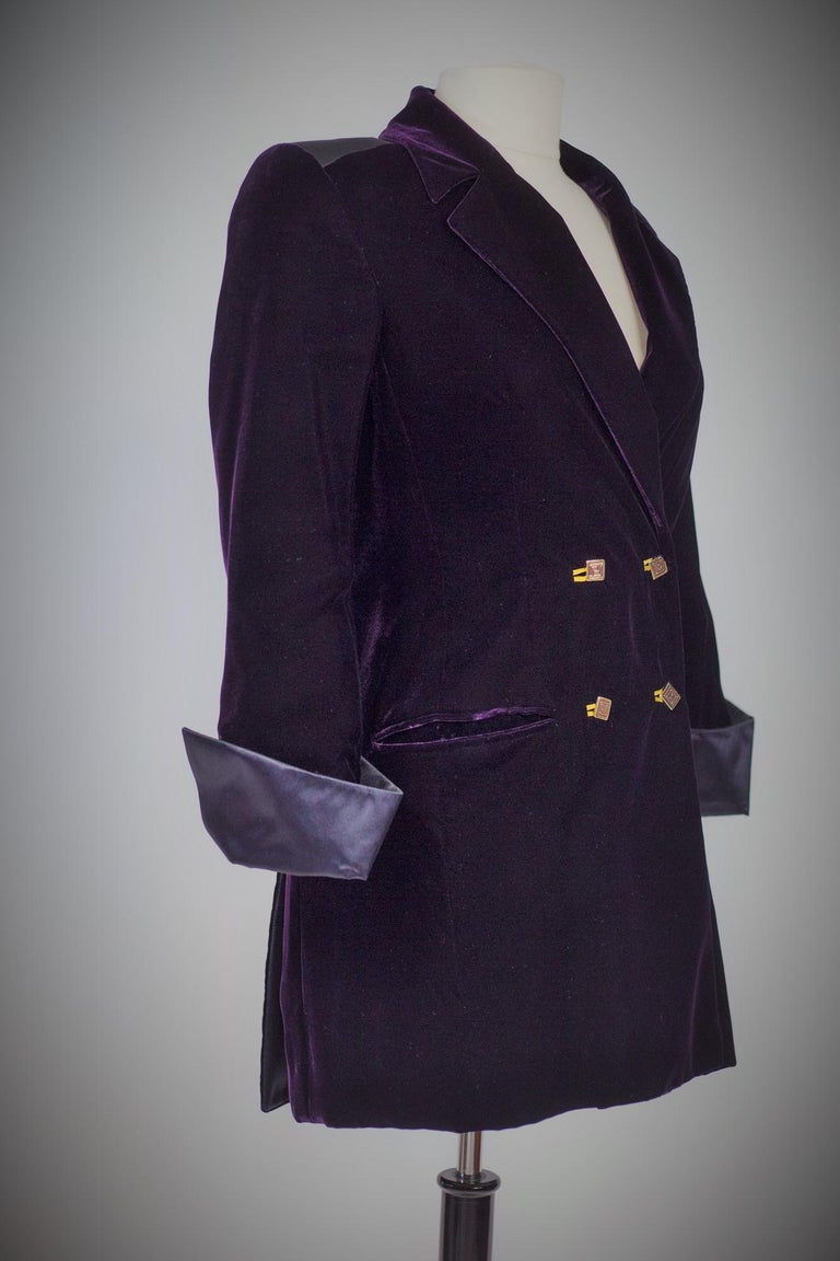 A Versace Cardinal Purple Velvet Evening Tuxedo Jacket Circa 2000 For ...