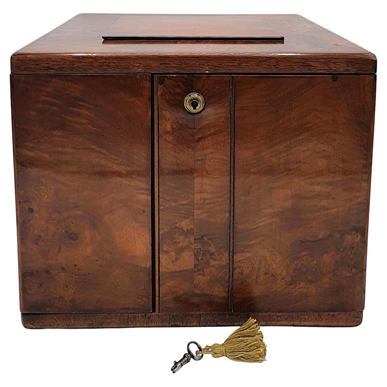 Very Fine 19th Century Burr Walnut Cigar Box at 1stDibs