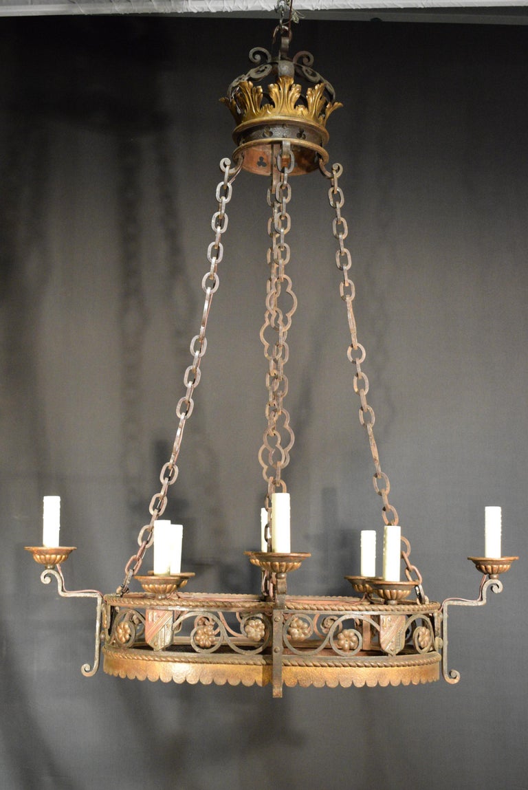 Very Fine and Important Iron Chandelier at 1stDibs