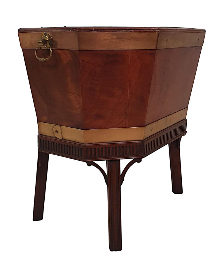 Very Fine and Rare 19th Century Brass Bound Cellarette For Sale at 1stDibs