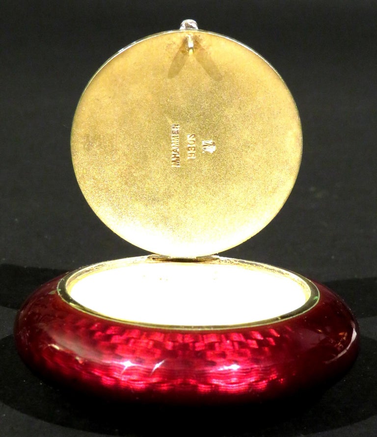 Very Fine Art Deco Silver and Guilloche Enamelled Pill Box by Marius ...