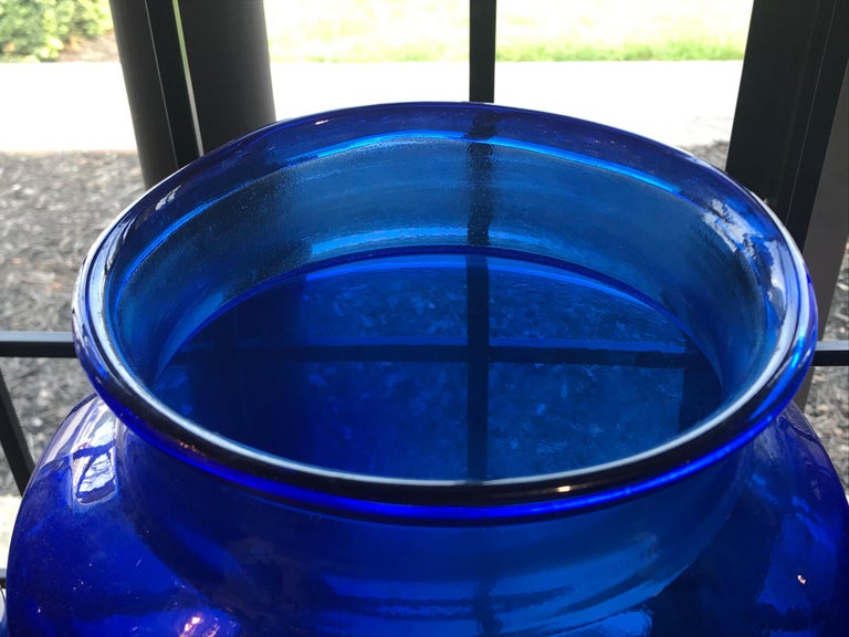 Very Fine and Decorative Blue Glass Jar For Sale at 1stDibs