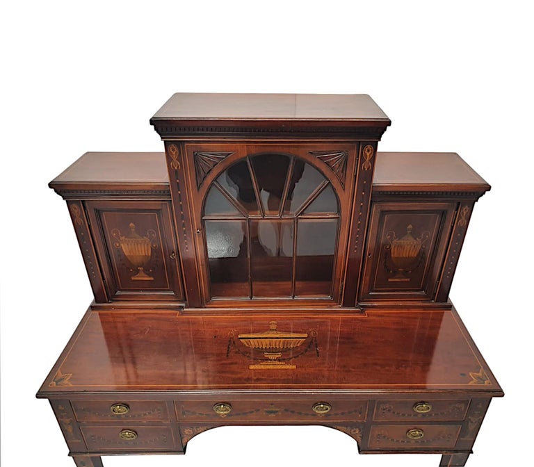 Very Fine Edwardian Marquetry Inlaid Table or Cabinet by Shoolbred of ...