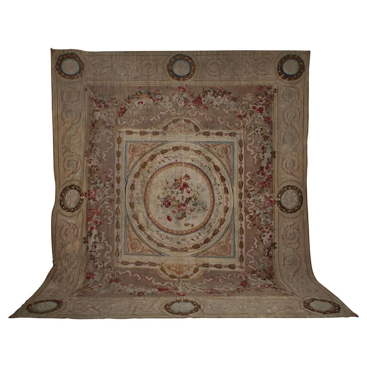 Late 18th Century French Embroidery Carpet For Sale at 1stDibs