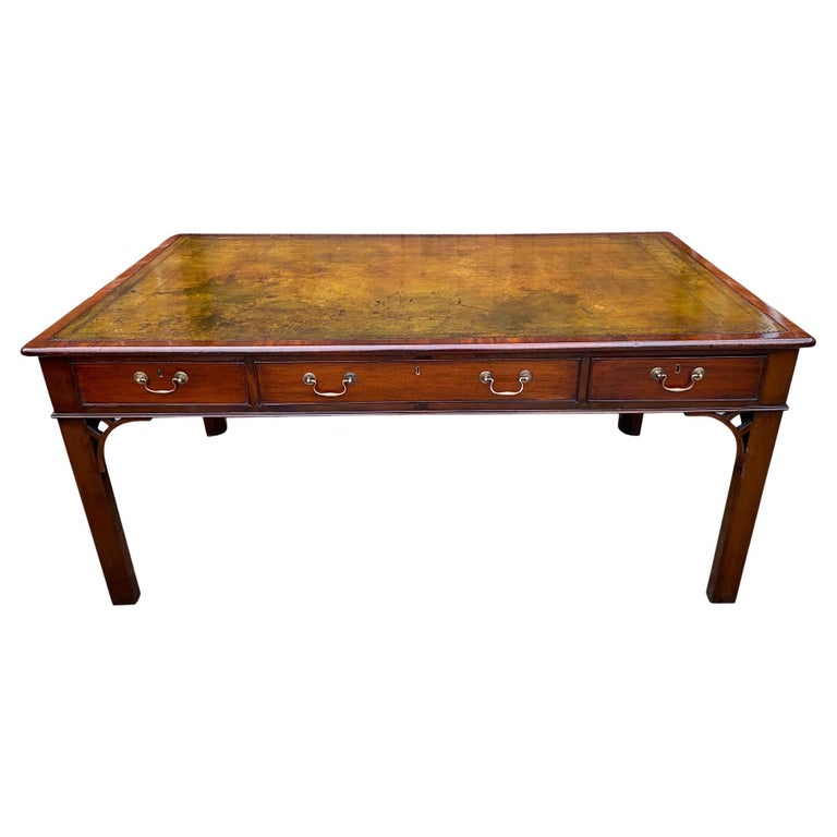 Very Fine George III Period Mahogany Partners Library Writing Table at ...