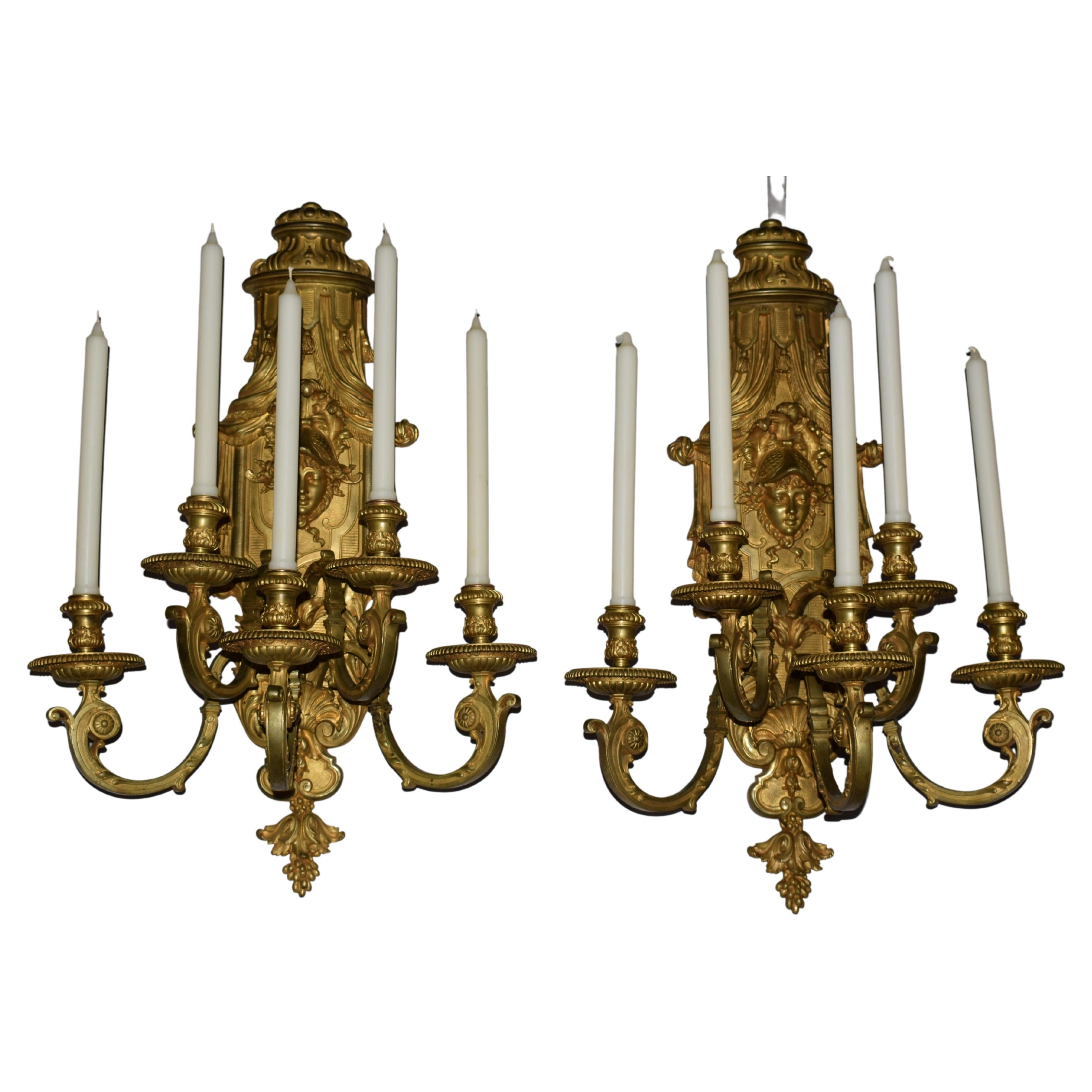 Gilt Bronze Wall Sconces For Sale at 1stDibs