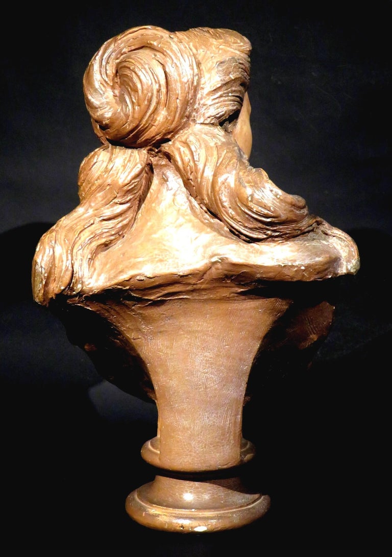 Baroque Revival Patinated Plaster Bust of a Woman, France circa 1870 ...
