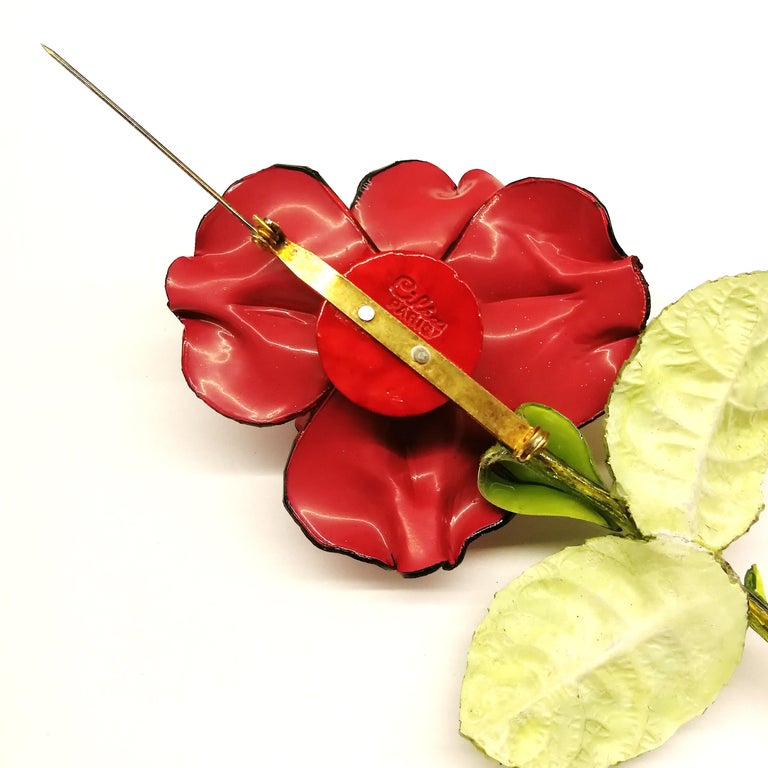 A very large coloured resin 'rose' brooch, Cilea, 2000s at 1stDibs