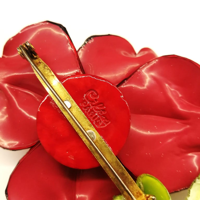 A very large coloured resin 'rose' brooch, Cilea, 2000s at 1stDibs