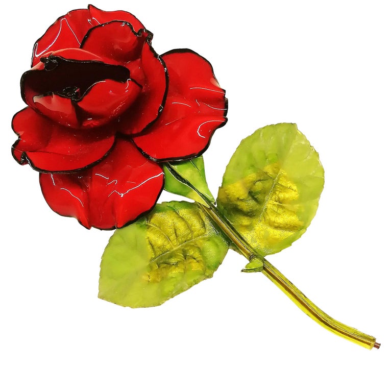 A very large coloured resin 'rose' brooch, Cilea, 2000s at 1stDibs