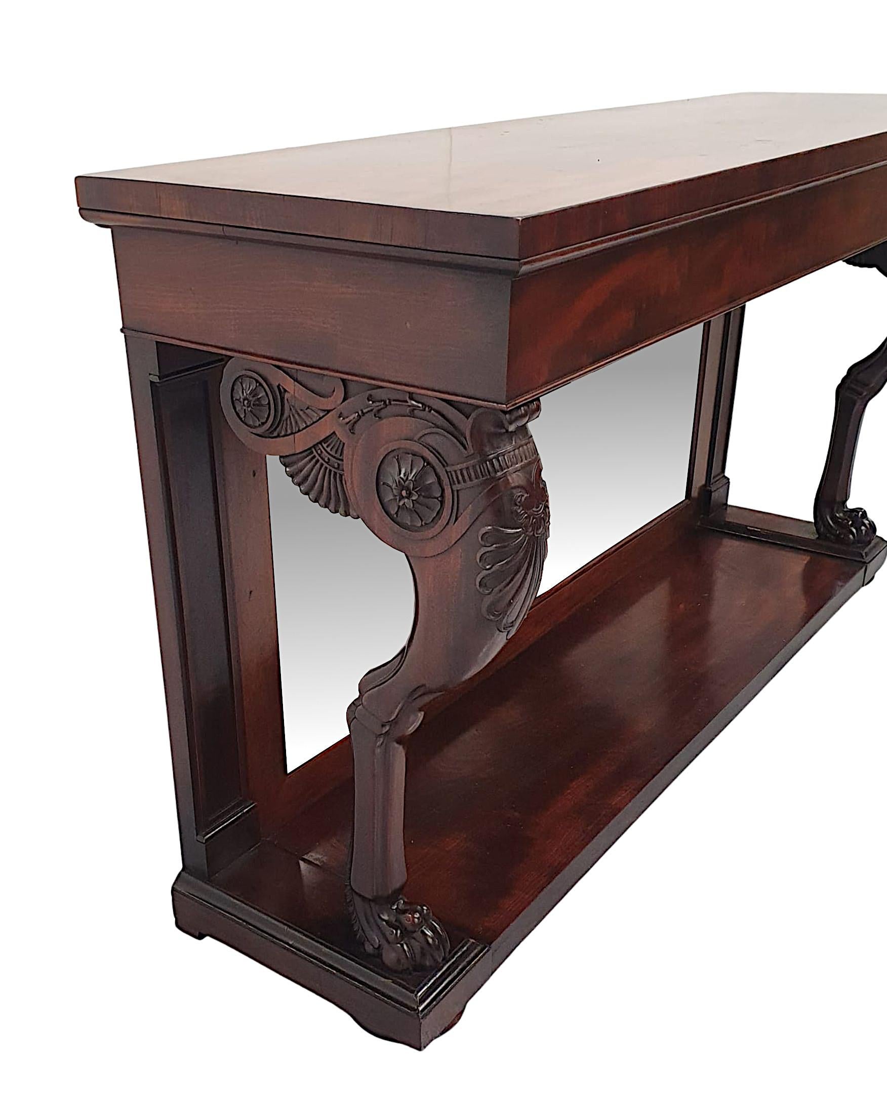Very Rare 19th Century Large Mirror Back Console Table For Sale at 1stDibs