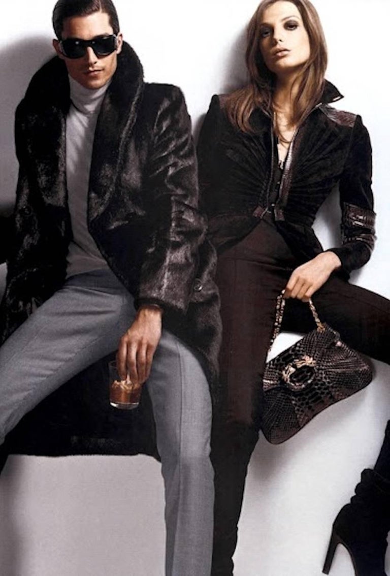 NEW Gucci by Tom Ford Fall 2004 Eggplant Fur Coat Final Collection ...