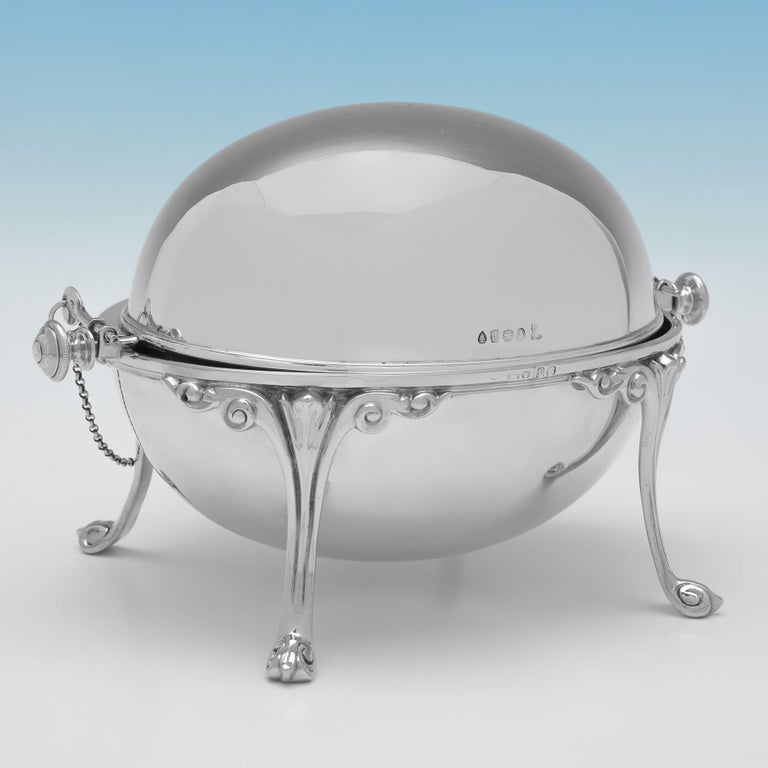 Very Rare Victorian Sterling Silver Revolving Butter Dish, Hallmarked ...