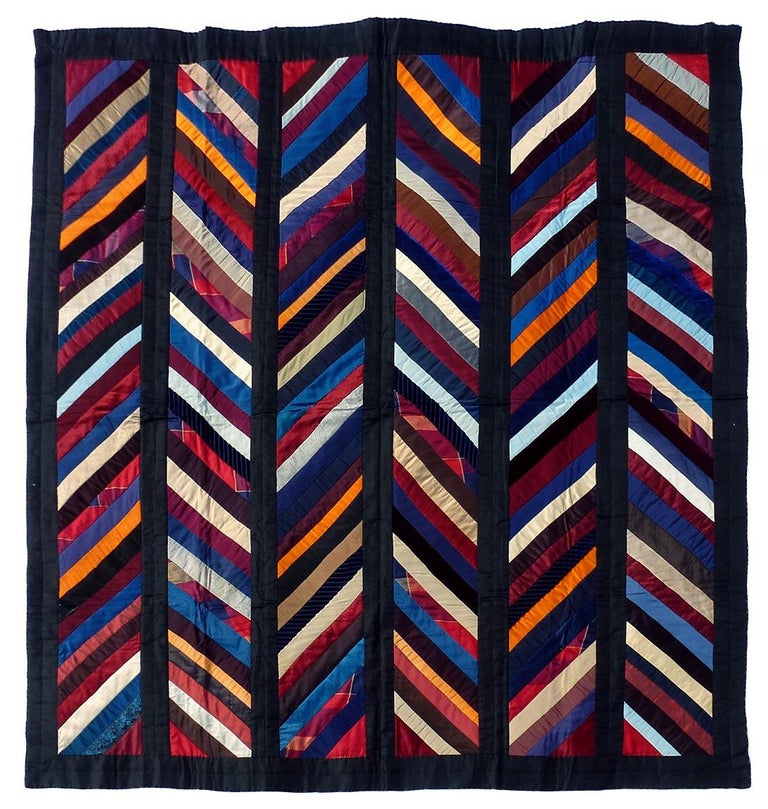 Very Striking, Bold, Chevron Strips Quilt, Strong Colours and a Great ...