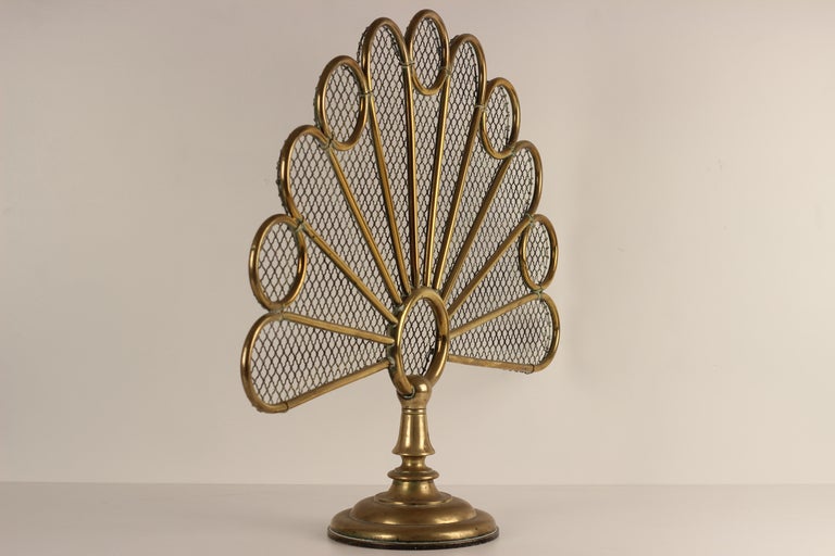 Victorian Aesthetic Movement Brass Peacock Fire Guard or Spark Guard ...