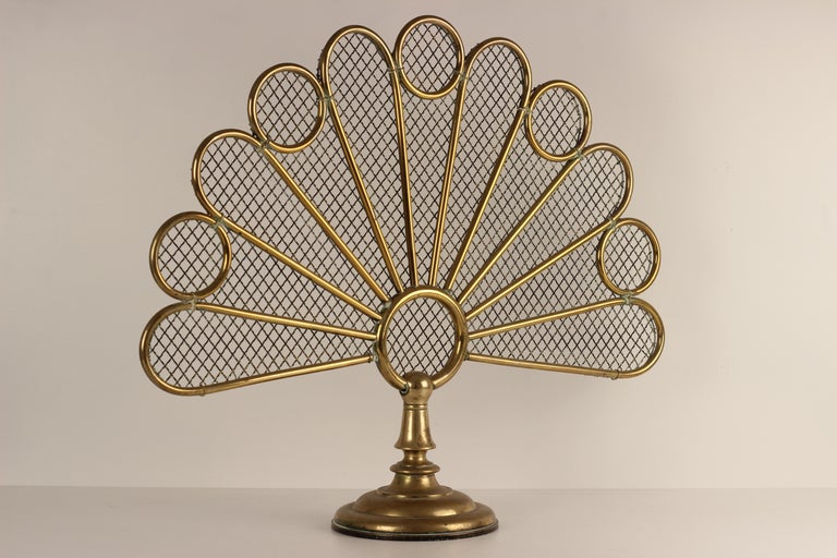 Victorian Aesthetic Movement Brass Peacock Fire Guard or Spark Guard ...