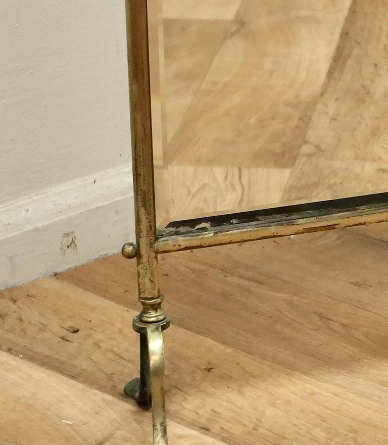 Victorian Art Nouveau Brass and Sunburst Mirror Fire Screen For Sale at ...