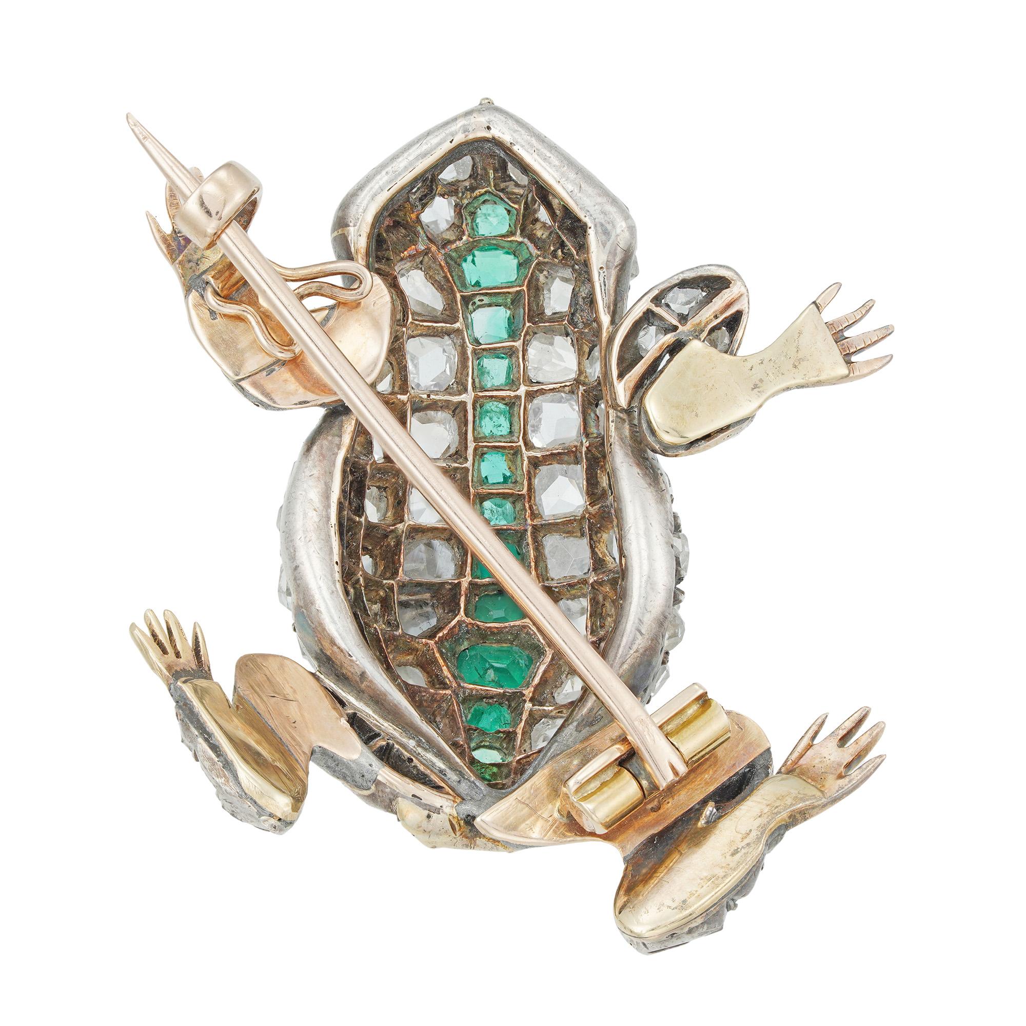 Victorian Diamond and Emerald Encrusted Frog at 1stDibs