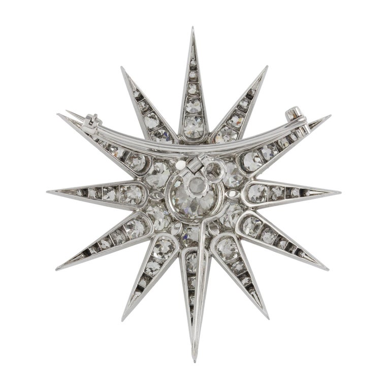 Victorian Diamond-Set Star Brooch For Sale at 1stDibs