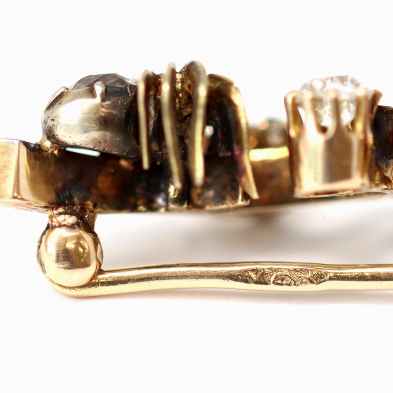 Victorian Diamond Spider Brooch CA 1890 in 14 Karat Gold For Sale at ...