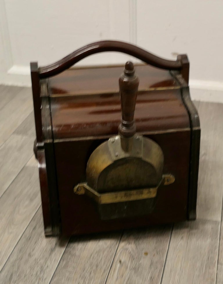 A Victorian Double Ended Coal Box with Liner and Shovel For Sale at 1stDibs