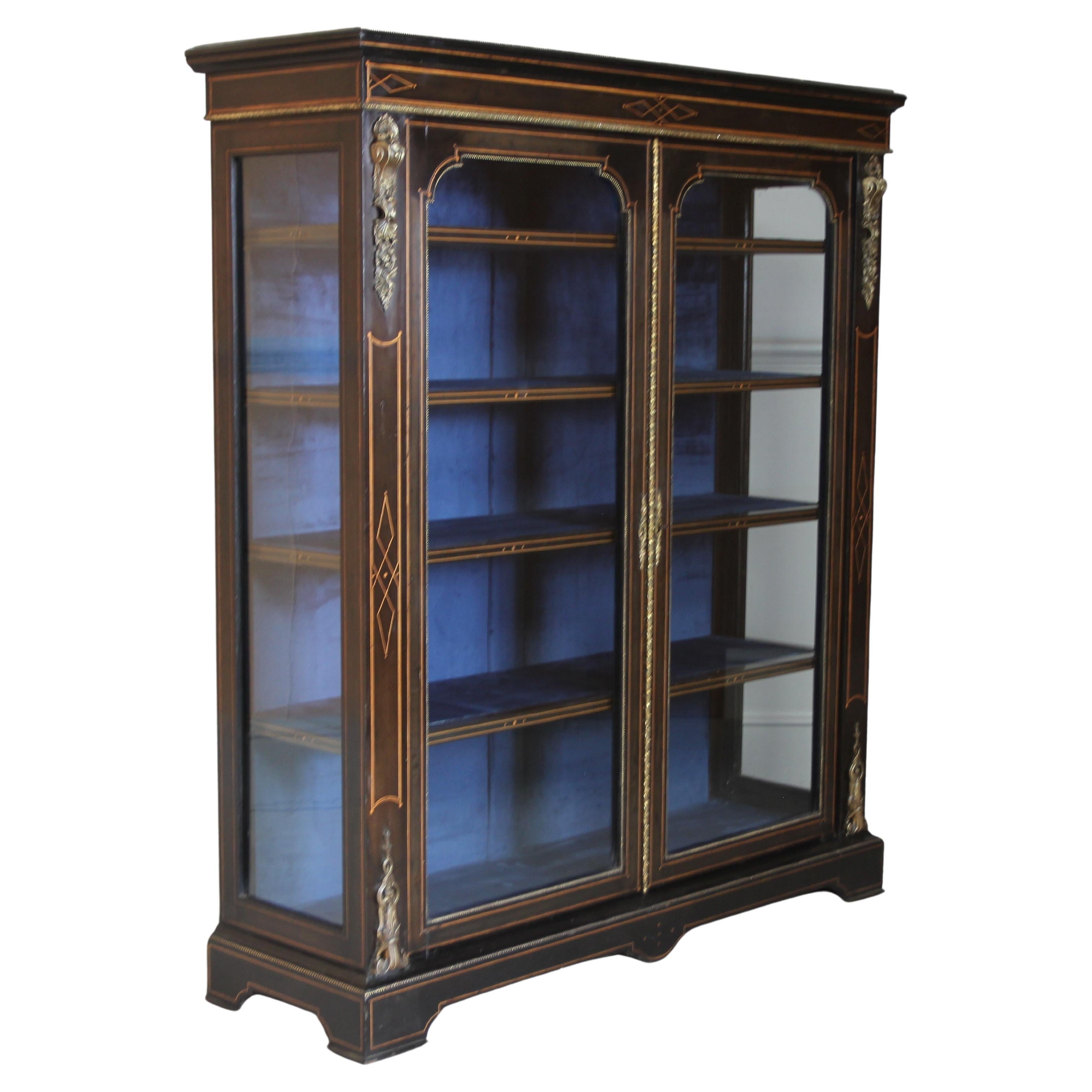 Victorian Ebonized Display Cabinet at 1stDibs