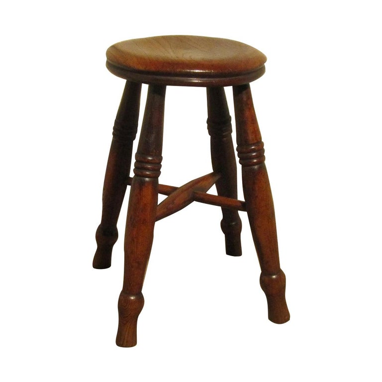 Victorian Elm Farmhouse Kitchen Stool For Sale at 1stDibs
