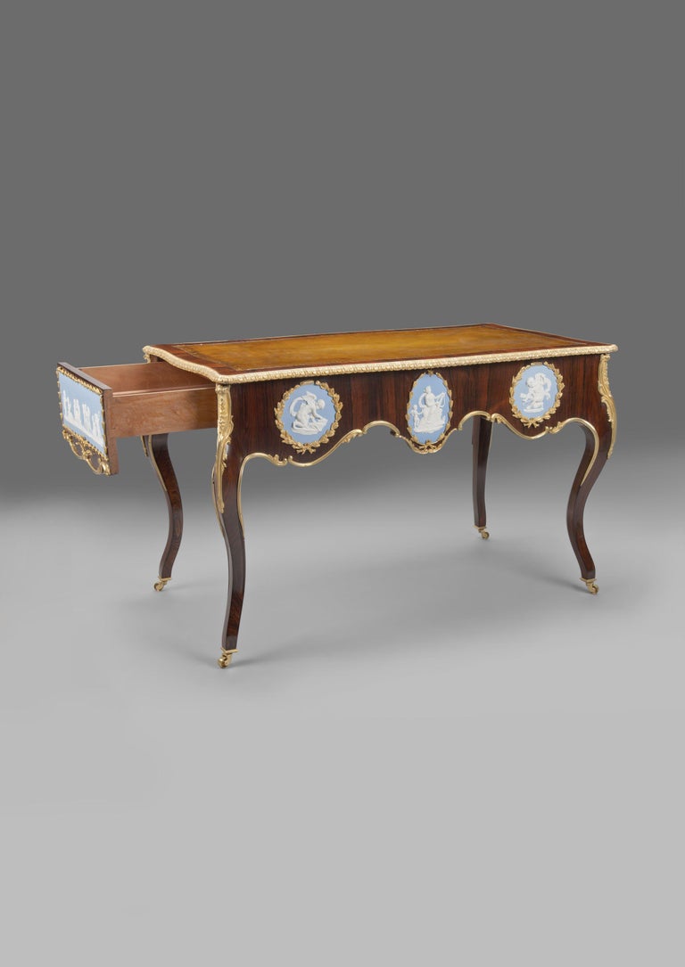 Victorian Gilt-Bronze and Jasper-Ware Mounted Writing Table, circa 1860 ...