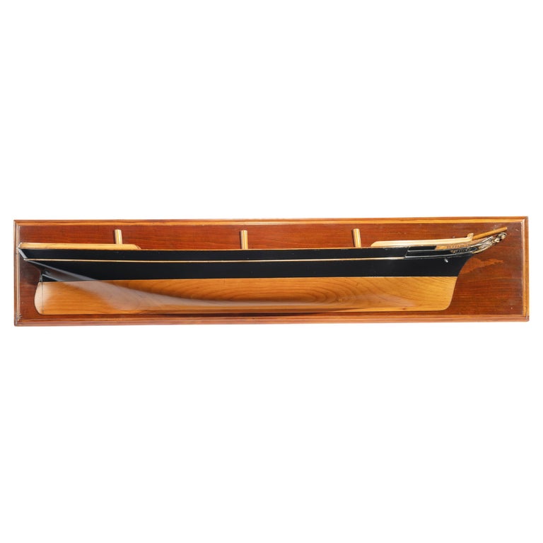 A Victorian half hull model of the three masted sailing ship ‘Elizabeth ...
