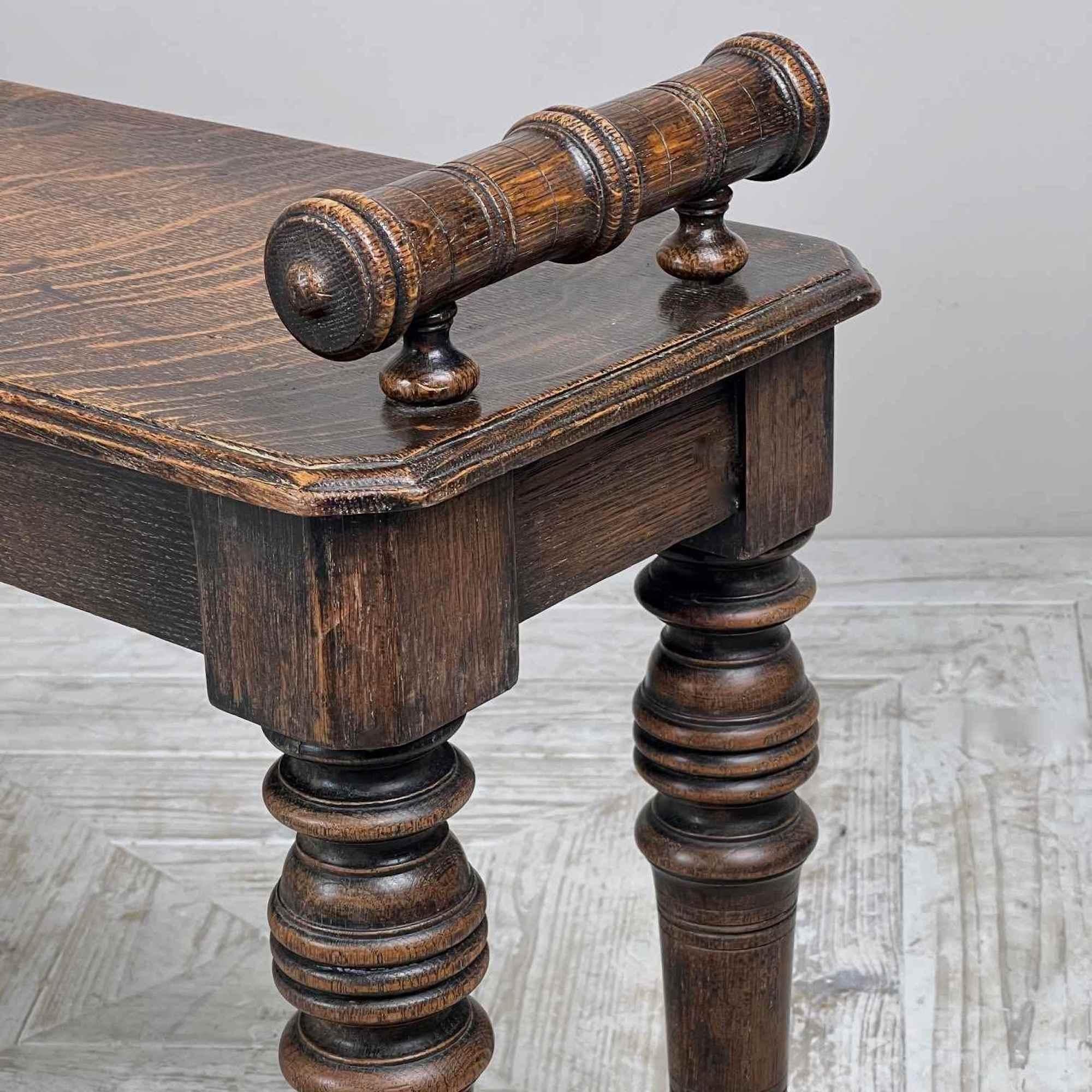 A Victorian Oak Window Seat Or Hall Bench For Sale at 1stDibs
