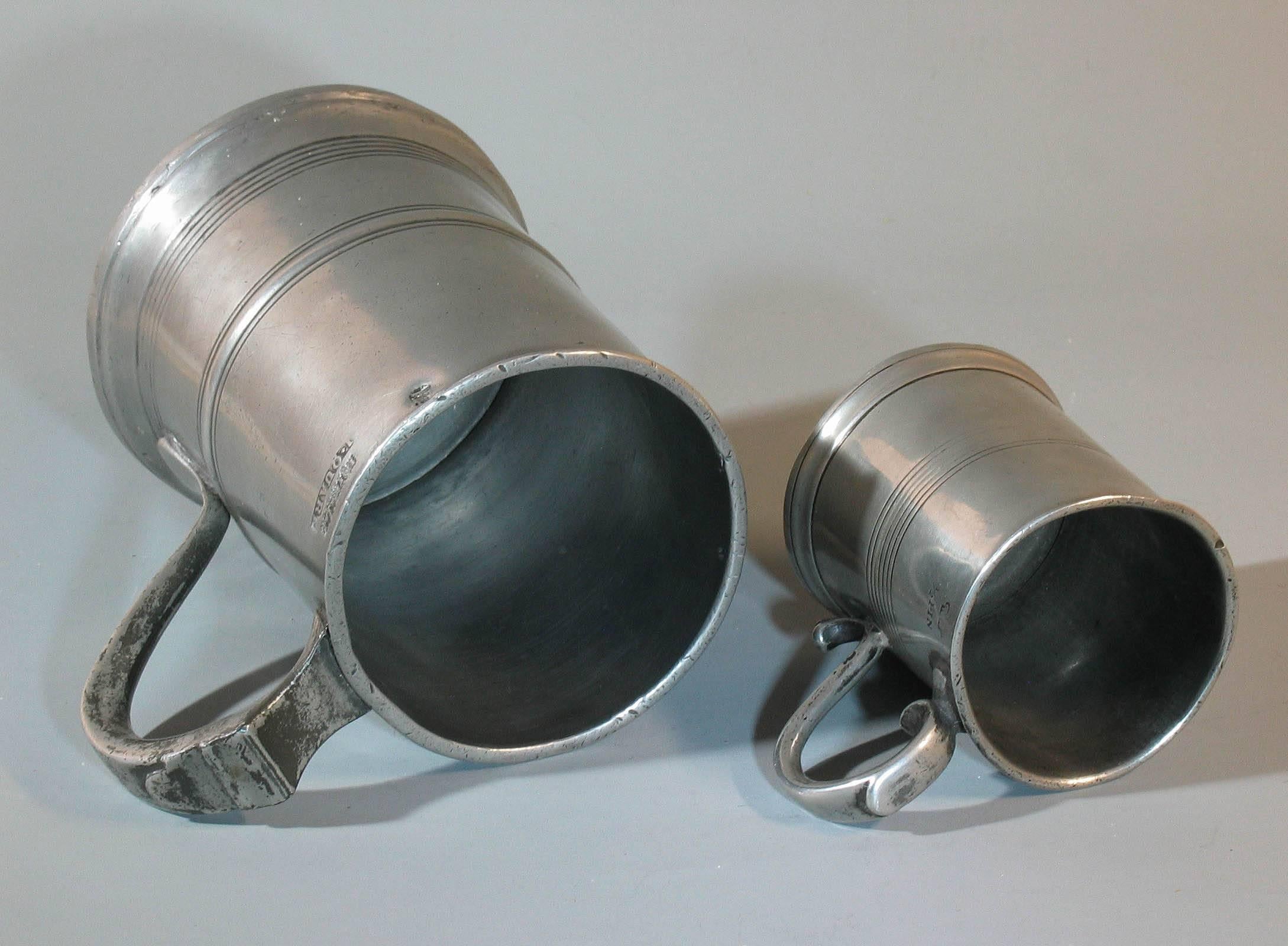 Victorian Quart Taper-Sided Pewter Tankard by Morgan and Gaskell of ...