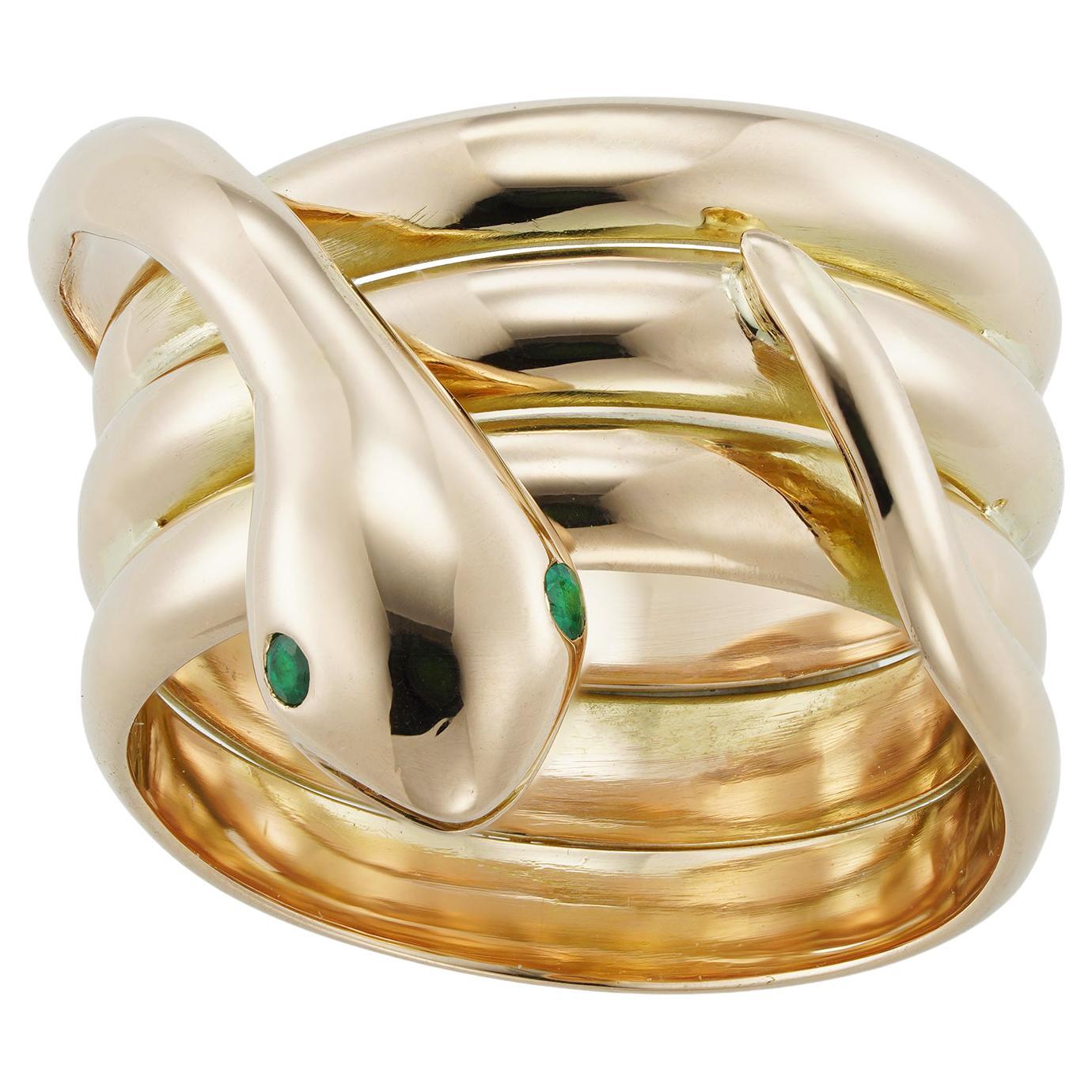 Yellow Sapphire Gold Serpent Ring For Sale at 1stDibs