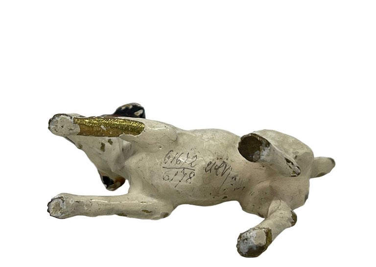 Viennese Bronze Miniature Cold-Painted Dog Figurine For Sale at 1stDibs