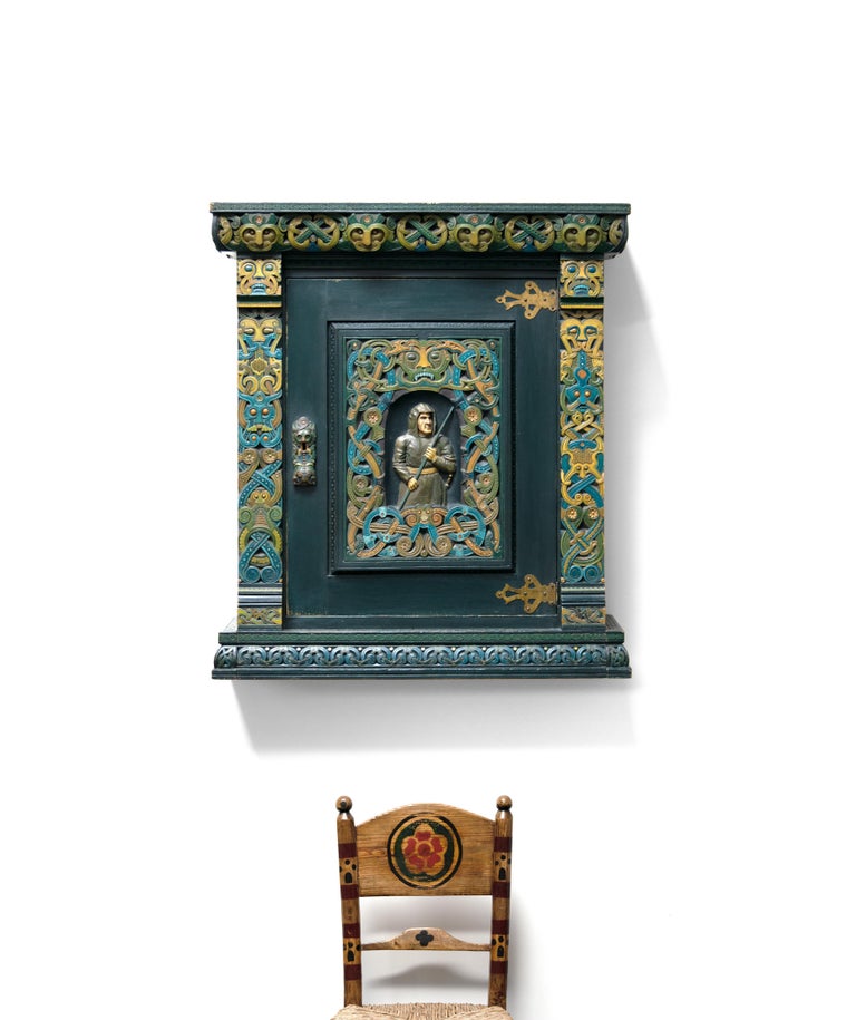 A Viking Revival Hanging Cupboard For Sale at 1stDibs
