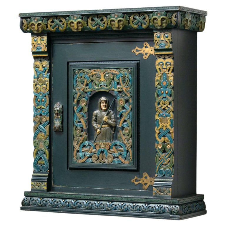 A Viking Revival Hanging Cupboard For Sale at 1stDibs