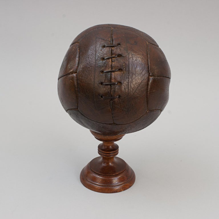 A Vintage 12 Panel Child's Lace Up Leather Football For Sale at 1stDibs